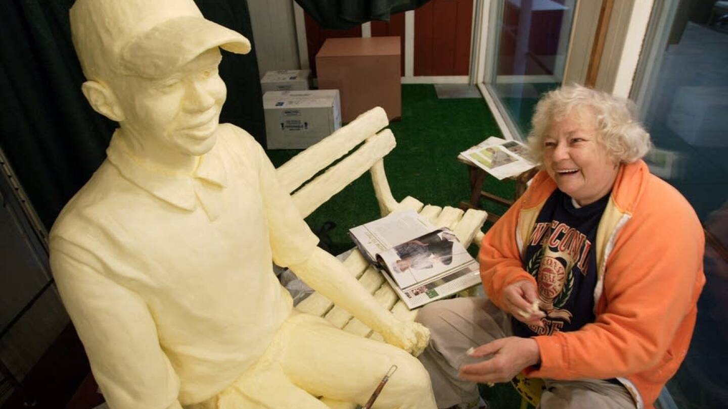 Three Famous Athletes Join the Famous Butter Cow at the Iowa State Fair ...