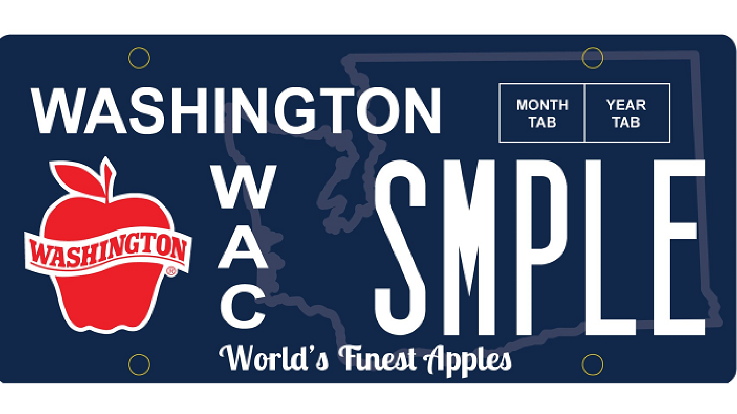 Washington license plate supports apple foundation - The Packer
